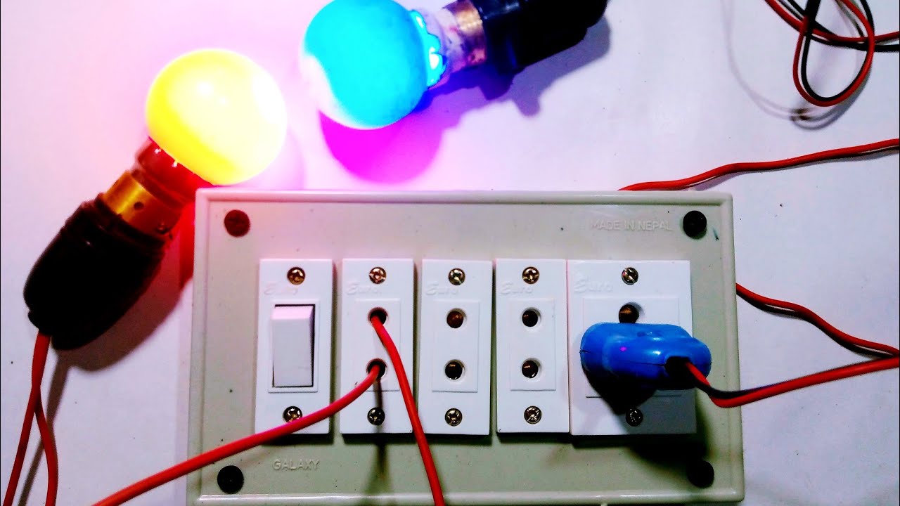 Homemade extension board one switch control 2pin and 5pin socket ...