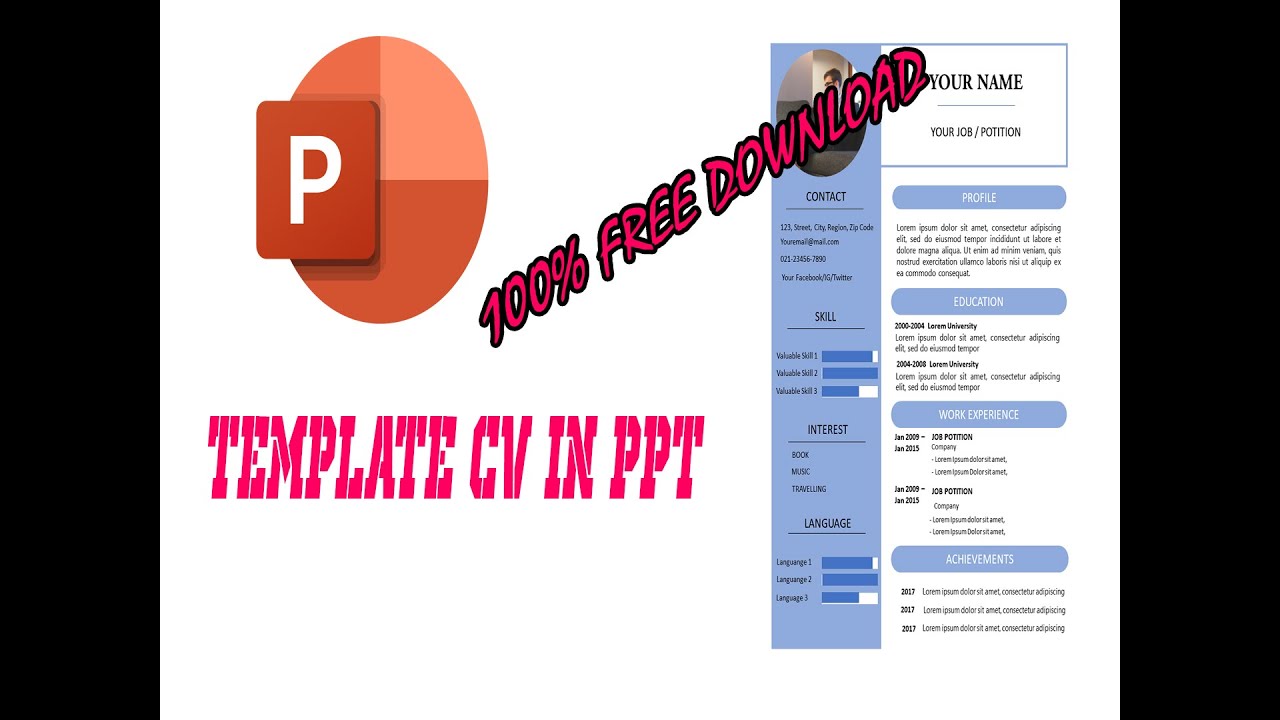 How To Make CV in PPT Simple - YouTube