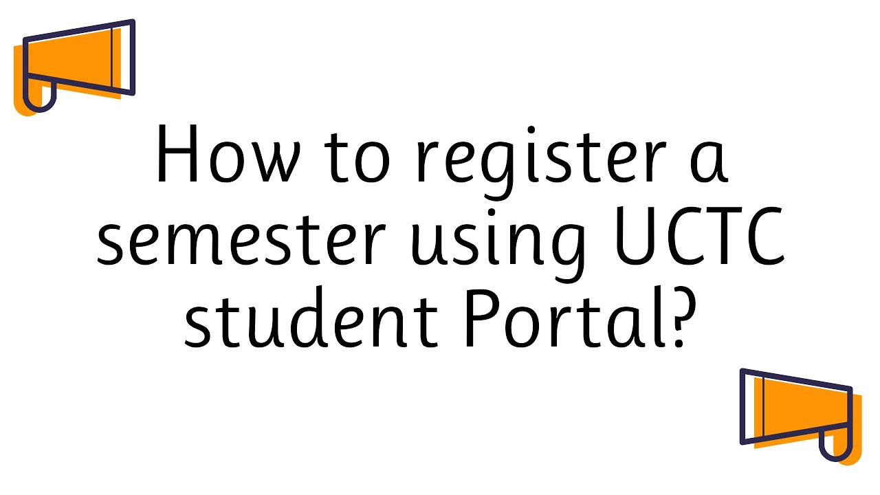 How to register a semester using UCTC student portal? | UCTC - YouTube