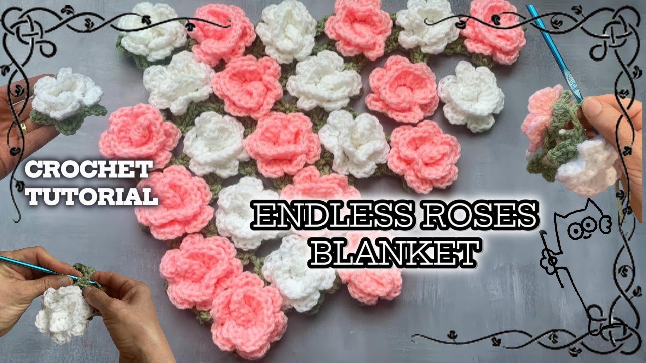 Amazing Rose Baby Blanket, Rose Crochet Tutorial, Baby Blanket Crochet ...