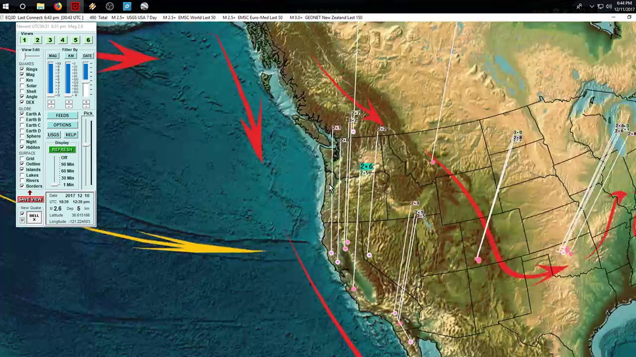 12/11/2017 -- West Coast California -- Multiple volcanoes erupting ...