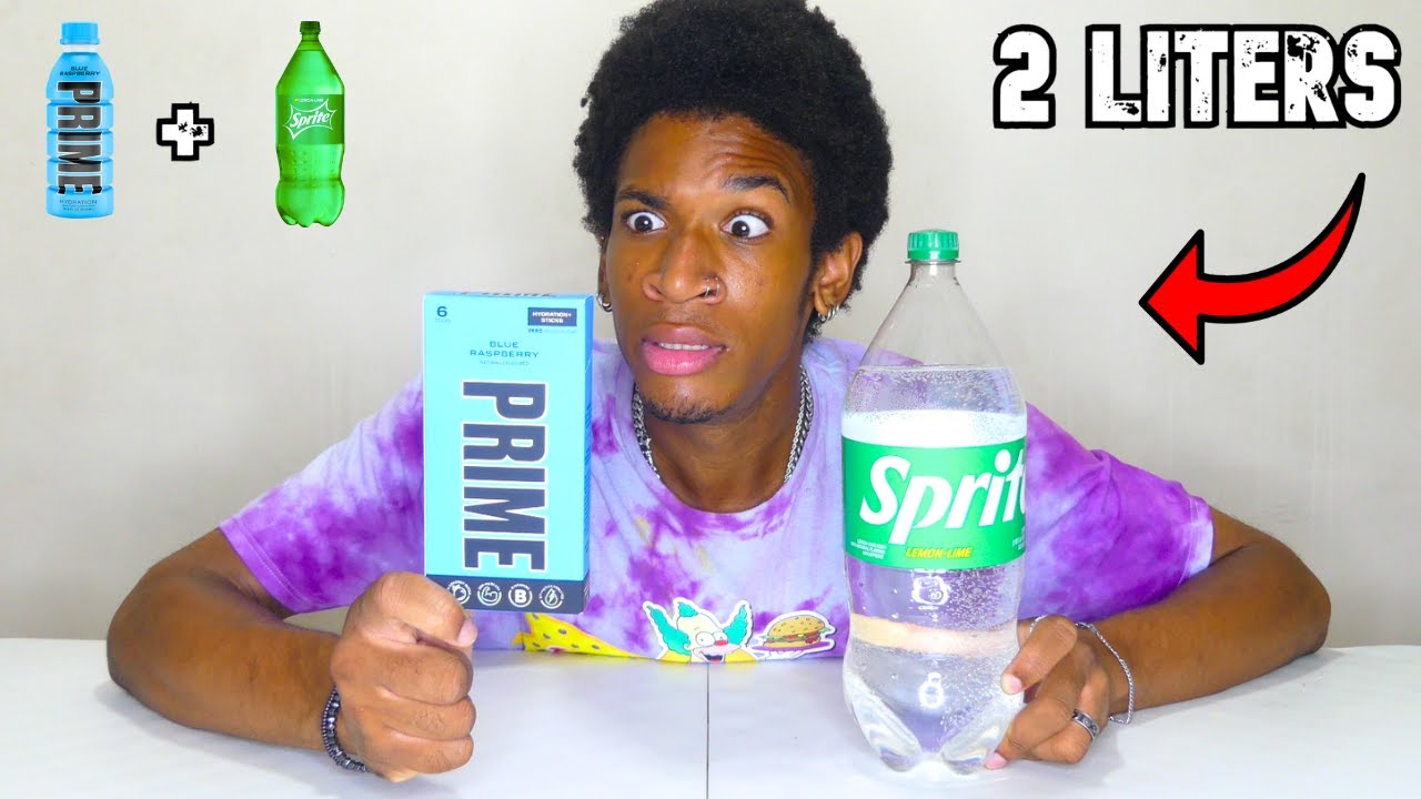 2 Liter PRIME Drink Sprite Chug in Seconds! *never again* - YouTube