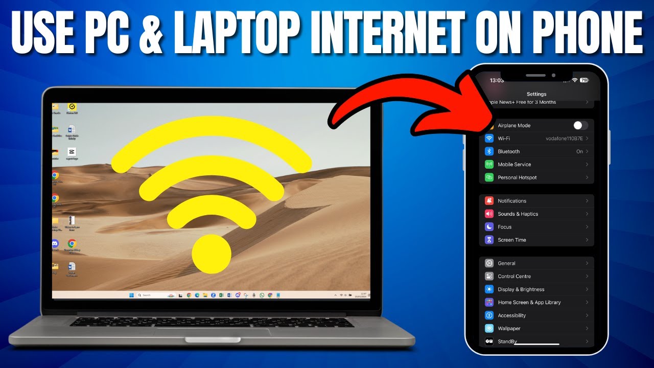 How To Use PC & Laptop Internet On Phone - Full Guide - YouTube