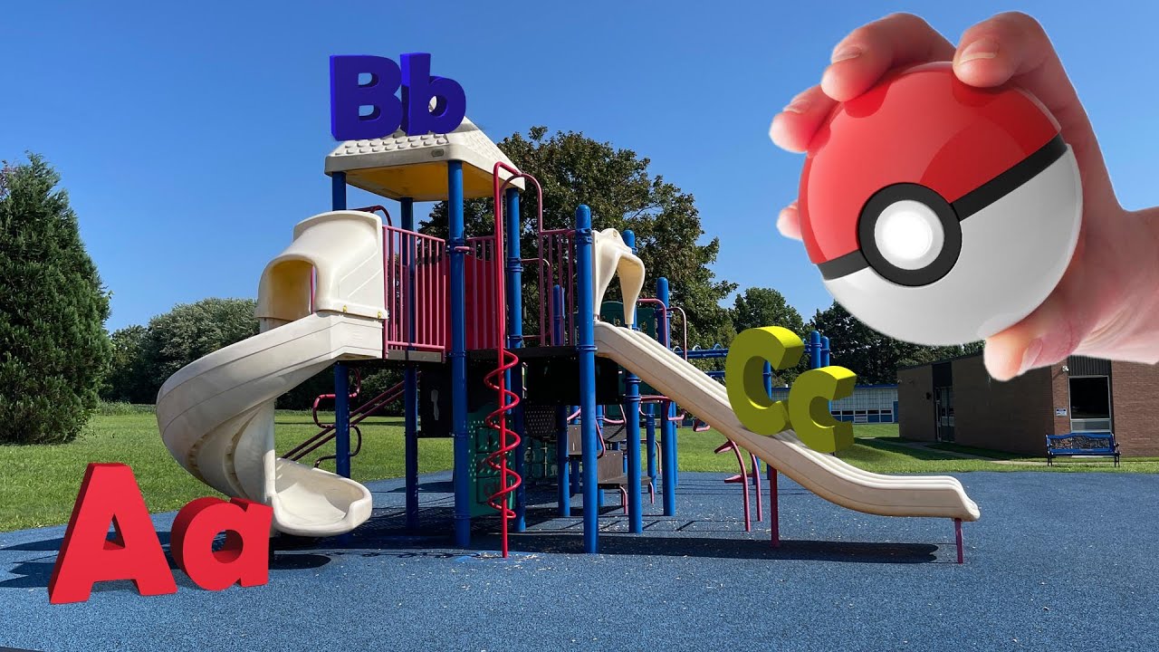 ABC SONG Pokemon LETTERS playground Roller Blading - YouTube