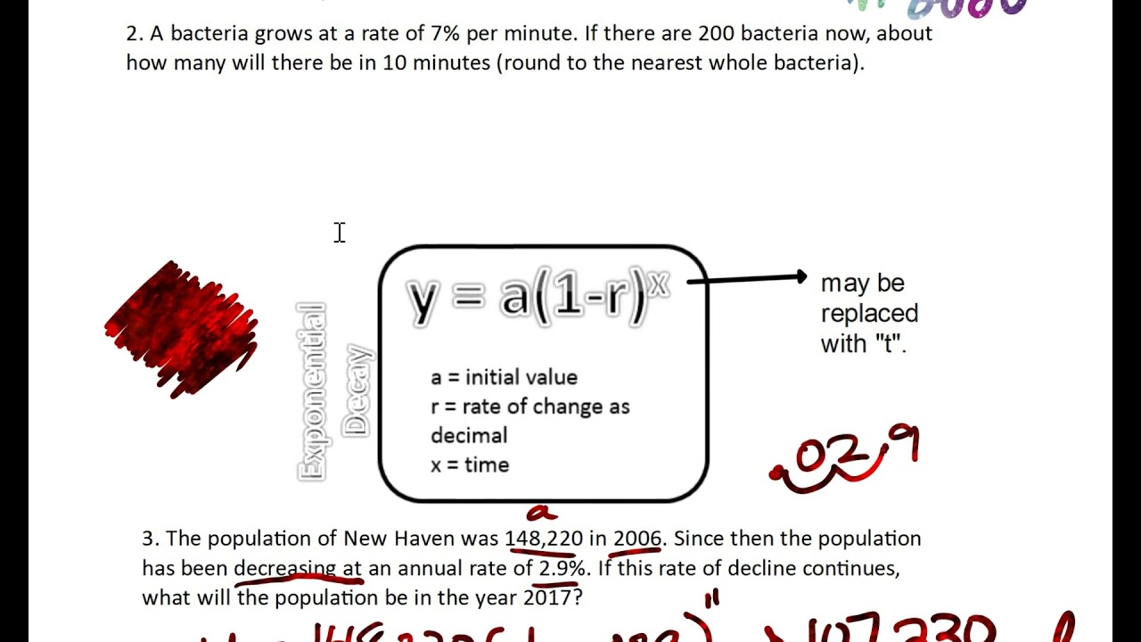 Exponential Growth, Decay, and Comp. Interest Word Problems - YouTube