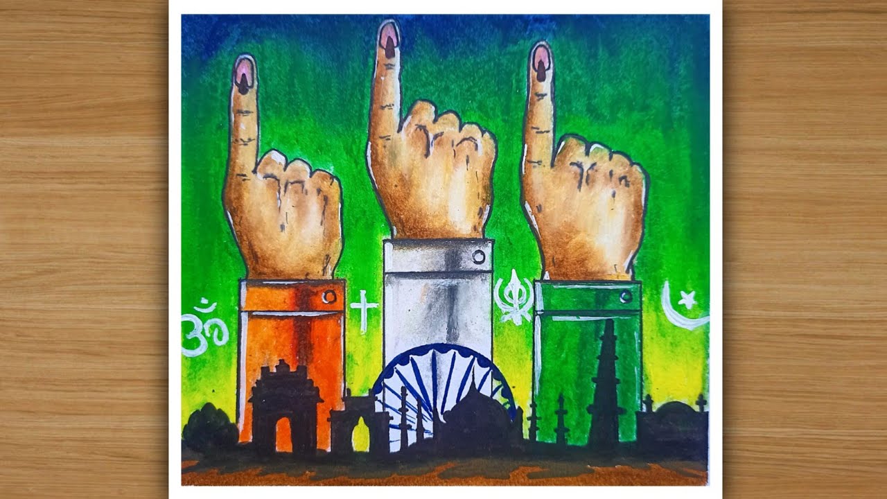 My vote is my future power of one vote drawing|Voting awareness drawing ...