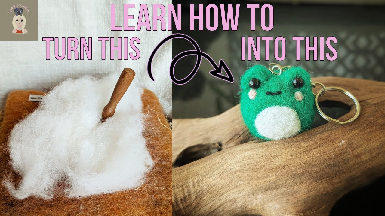 Cute Felted Frog Keychain Charm // Needle Felting Tutorial - YouTube