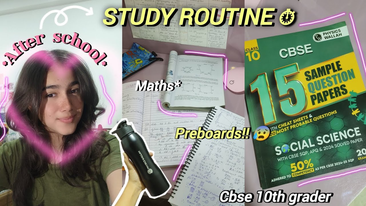 Preboards preparation 📚😰| After school Study Routine 📑| CBSE 10th ...