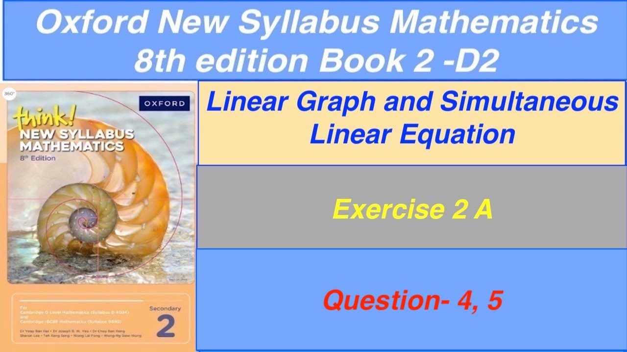 Exercise 2A Question- 4, 5 Oxford New Syllabus Mathematics 8th edition Book 2 | By Sir GHAZALI ...