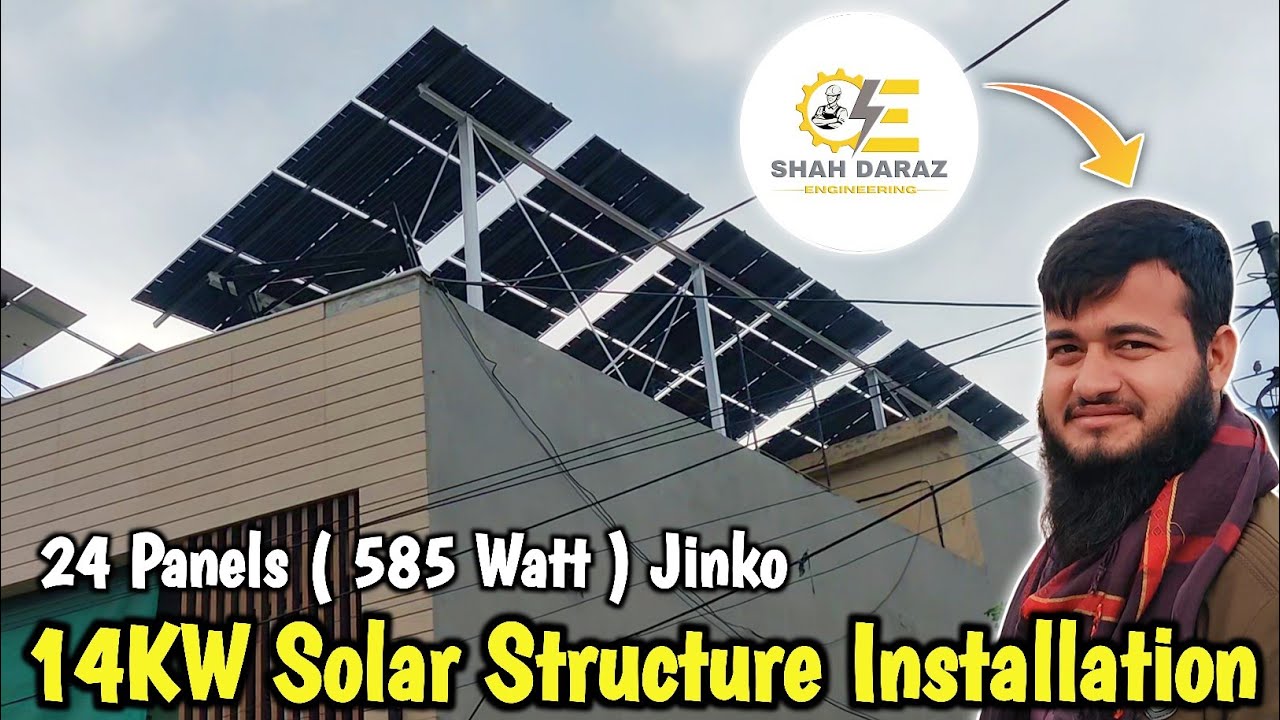 14KW Solar Structure Installation || 24 Panels ( Jinko 585 Watt ...