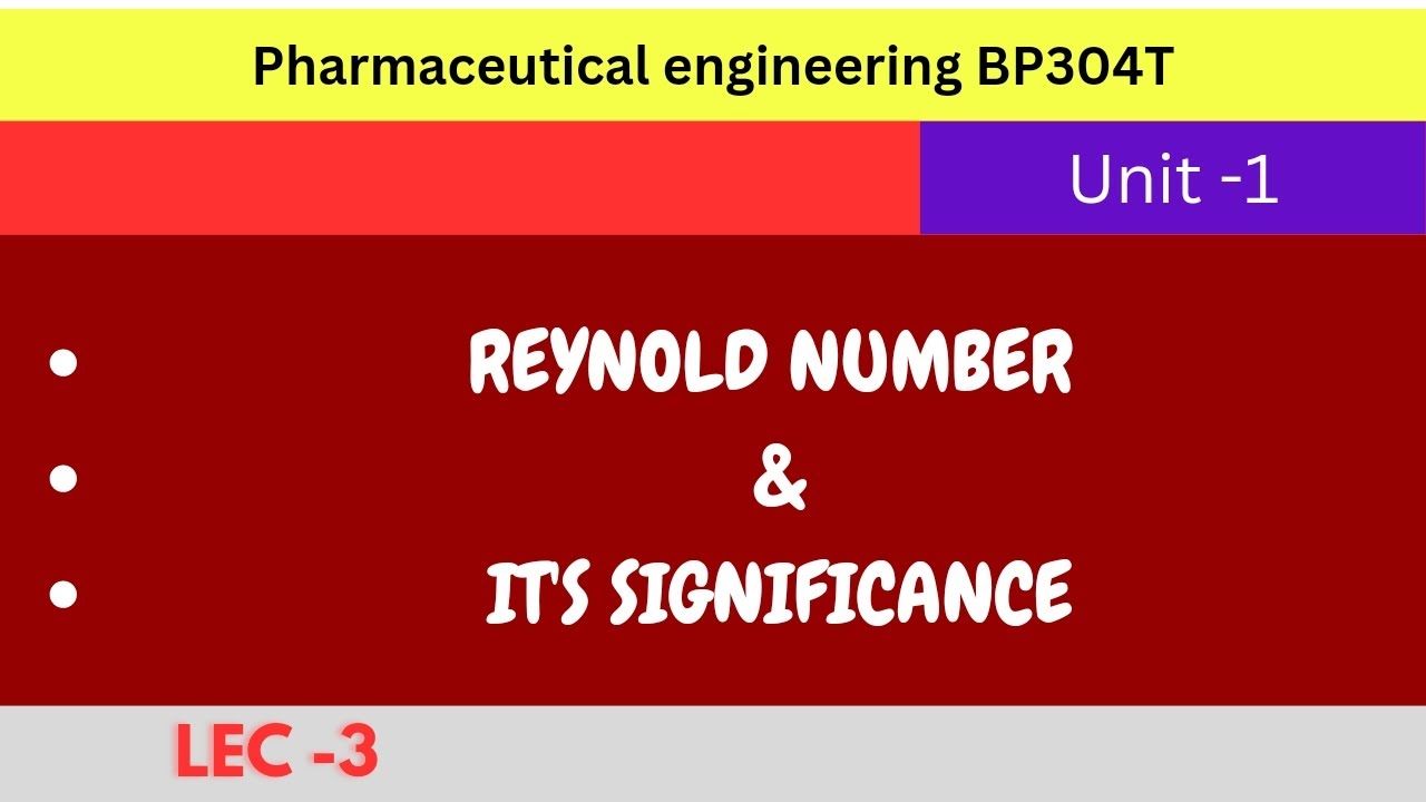 Reynolds number and it's significance | pharmaceutical engineering ...