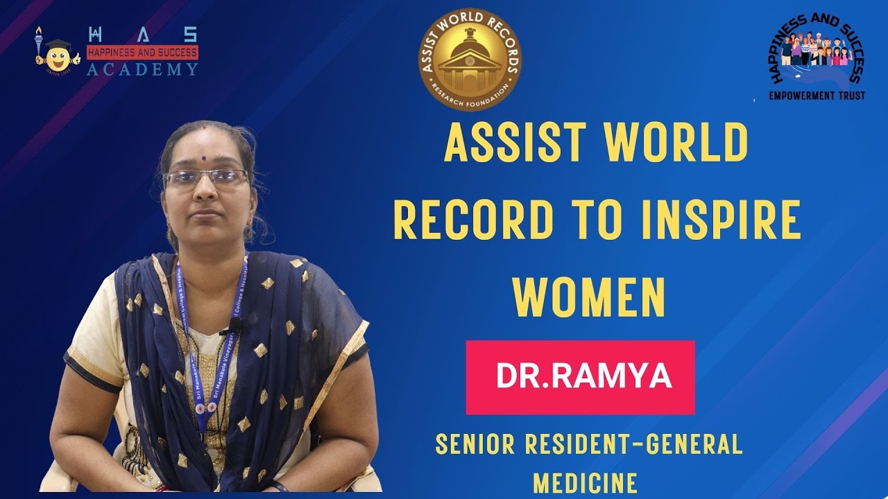 ASSIST WORLD RECORD - Dr.RAMYA - YouTube