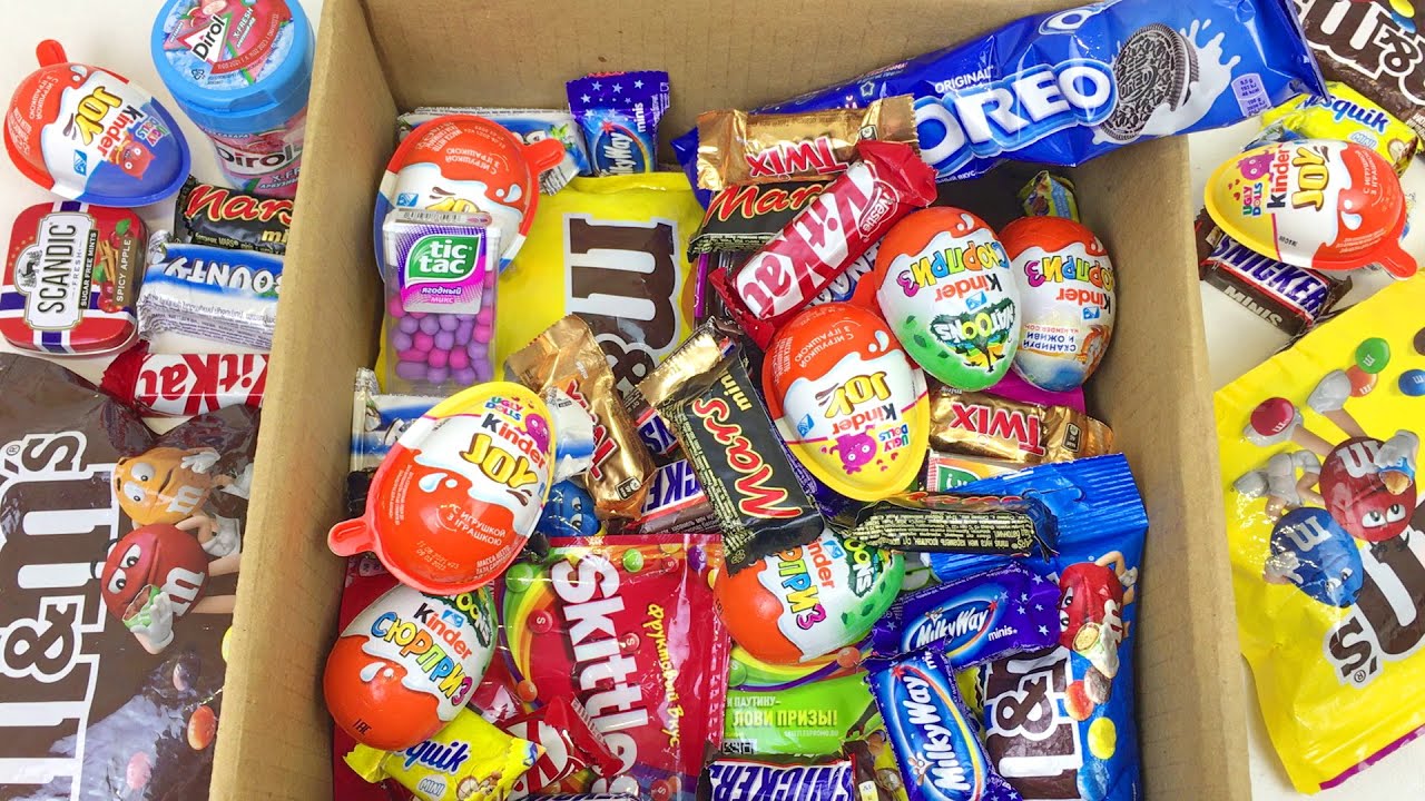 box full of sweets satisfying video asmr a lot of candy yummy - YouTube
