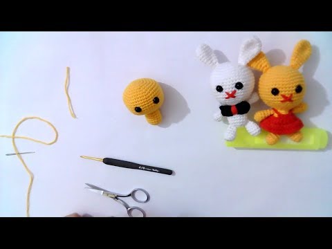 Amigurumi tavşan baş ve gövde yapımı anahtarlık çanta süsü rabbit head ...