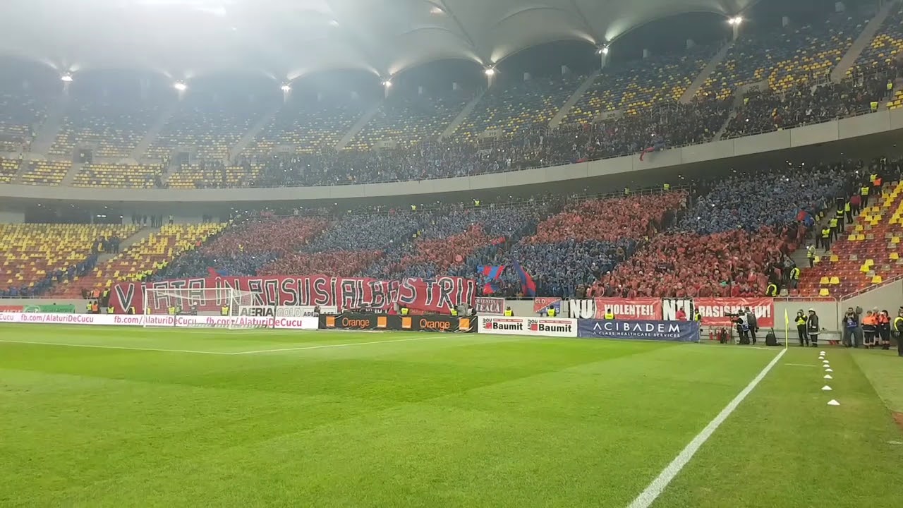Coregrafie FCSB la marele derby cu Dinamo de pe Arena Națională - YouTube