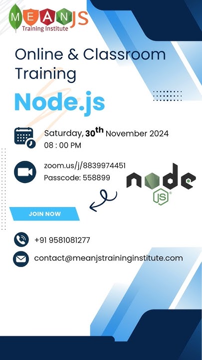 Node.js Development Training| 30 November 2024 |MeanJS Training Institute| #nodejs #training ...