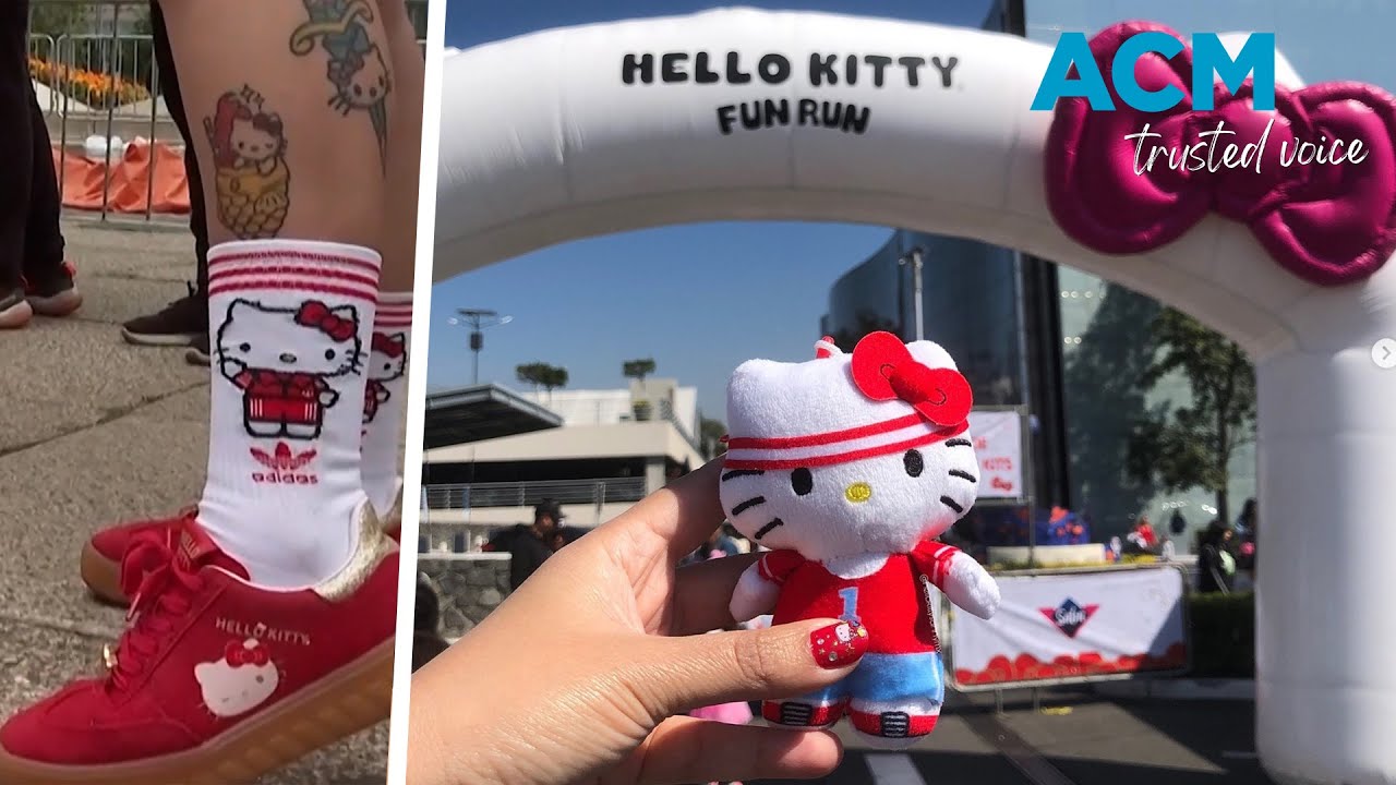 Annual Hello Kitty fun run celebrates cartoon's 50th anniversary - YouTube