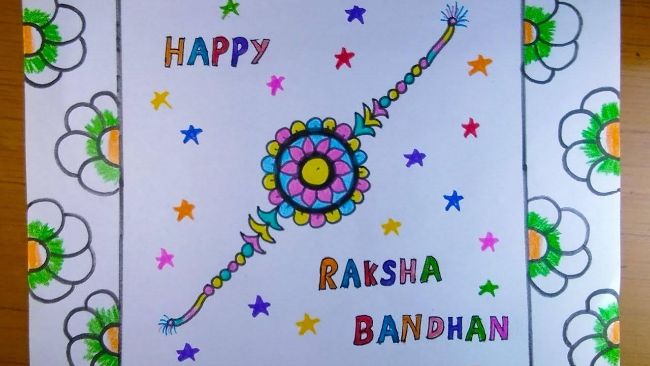 Easy Raksha Bandhan Drawing. Beautiful Rakhi Drawing Step By Step ...