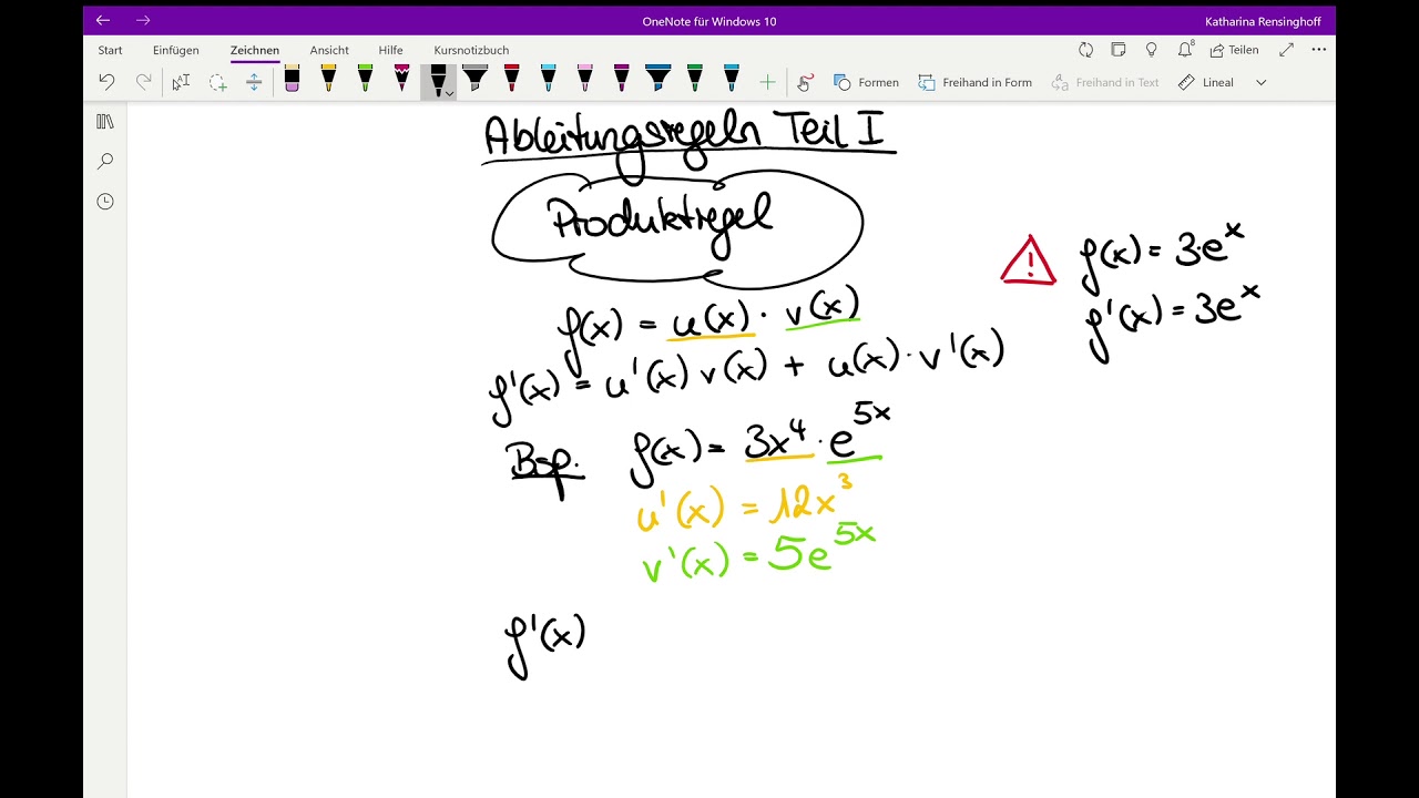 Ableitungsregeln Teil 1: Produktregel - YouTube