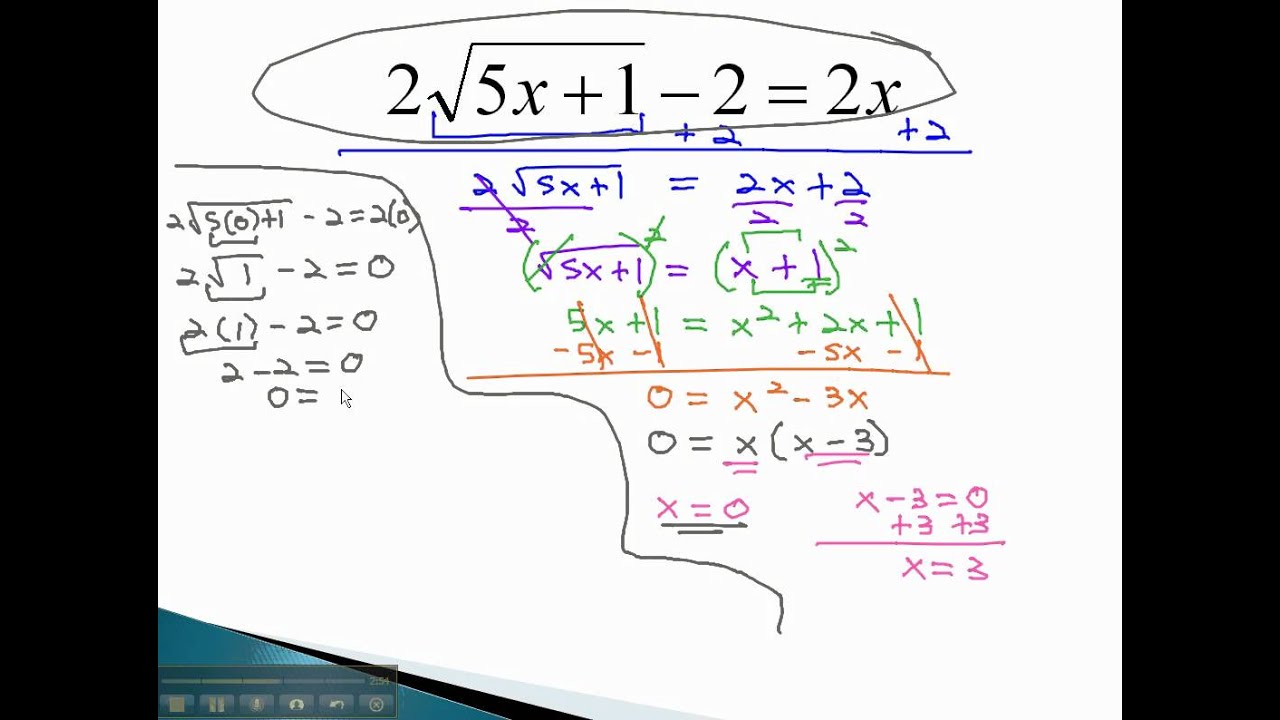 Equations with Radicals - Isolate Radical (part 2) - YouTube