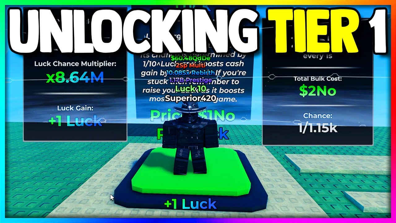 I unlocked TIER 1 in Roblox Luck Incremental... - YouTube