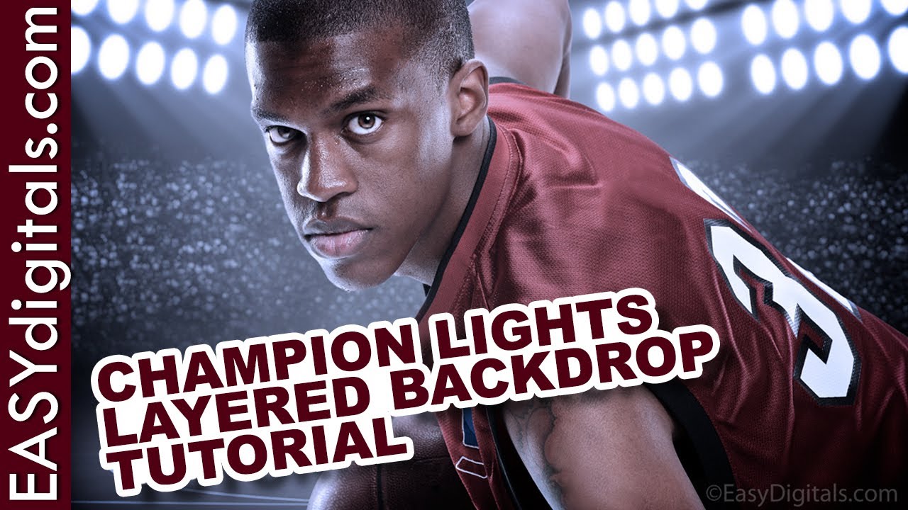 Champion Lights Photoshop Background Sports Tutorial - YouTube