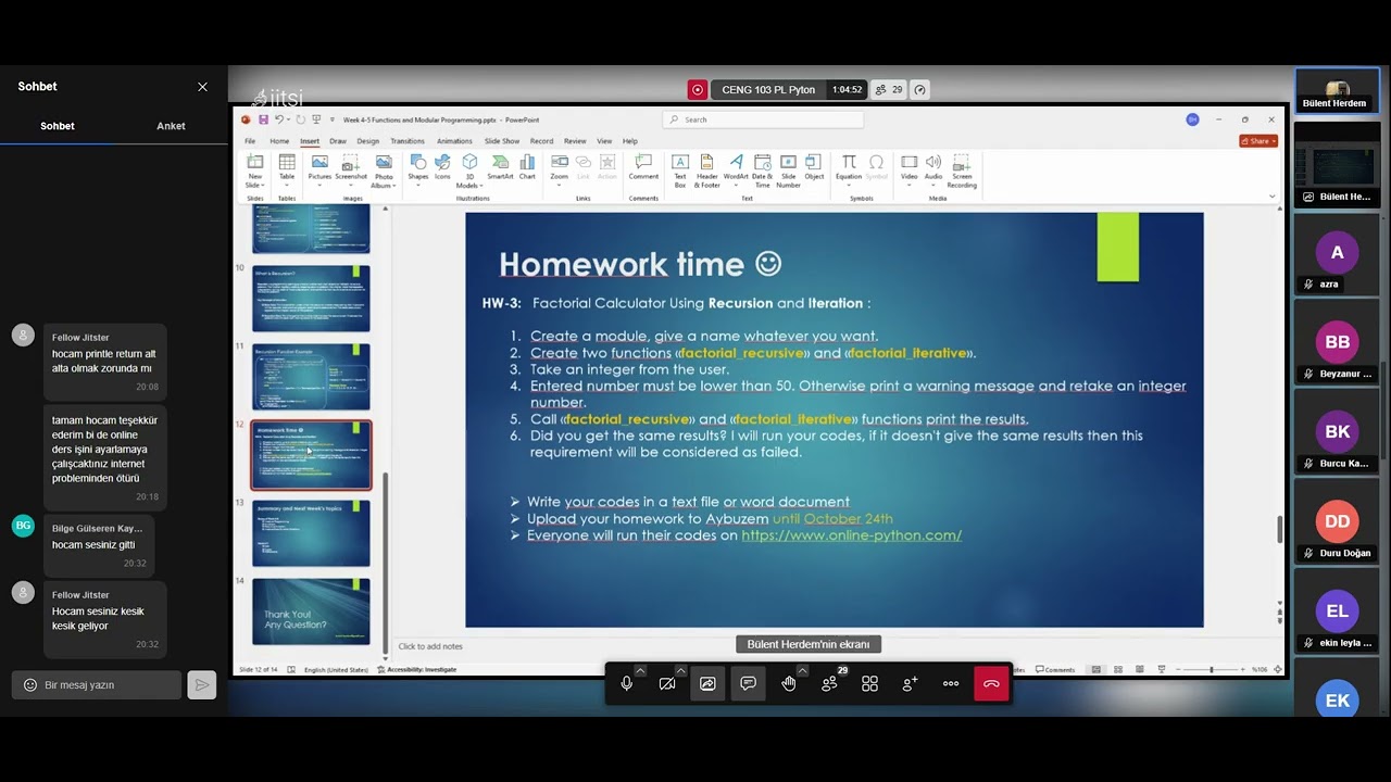 Python Dersleri Week 4 5 Functions and Modular Programming 14 10 2024 ...