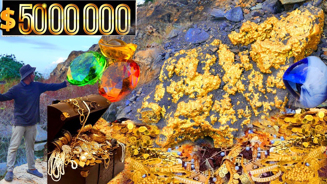 Find the most precious gold treasure box full of diamonds and crystals ...