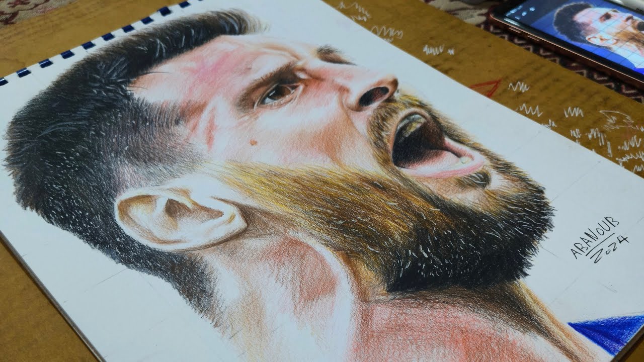 How to drawing Leonel Messi - speed drawing (just art) - YouTube