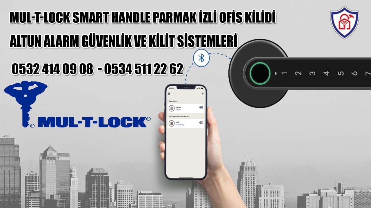 MUL-T-LOCK SMART HANDLE PARMAK İZLİ OFİS KİLİDİ - ALTUN ALARM GÜVENLİK ...