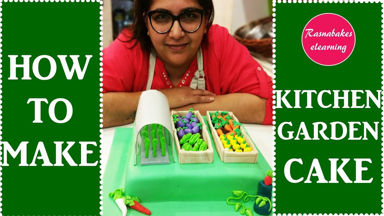 How to make Kitchen vegetable Garden cake design:fondant mixed ...