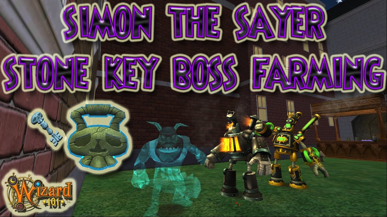 Wizard101: SIMON THE SAYER - STONE KEY BOSS - FARMING - YouTube