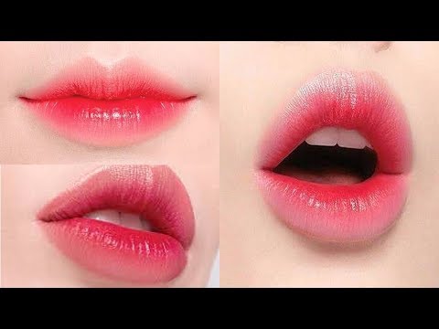 KOREAN GRADIENT LIP TUTORIAL GRADIENT LIP BLURRED LIP - YouTube