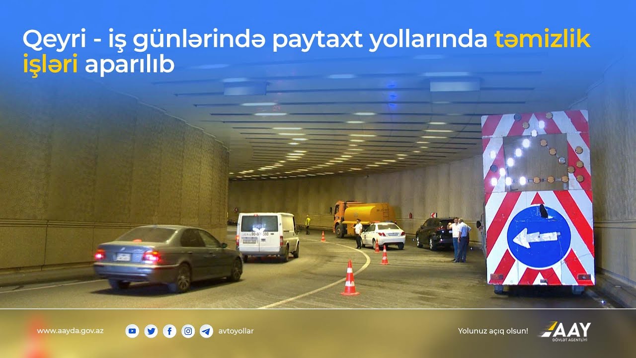Qeyri-iş günlərində paytaxt yollarında təmizlik işləri aparılıb - YouTube