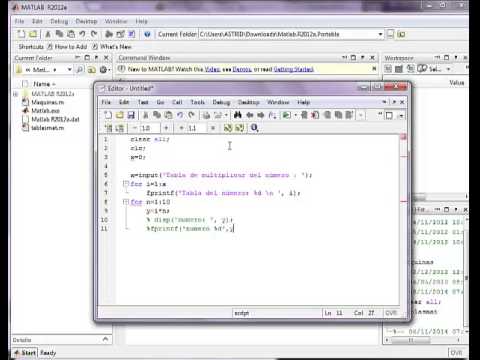 Tablas de multiplicar Matlab - YouTube