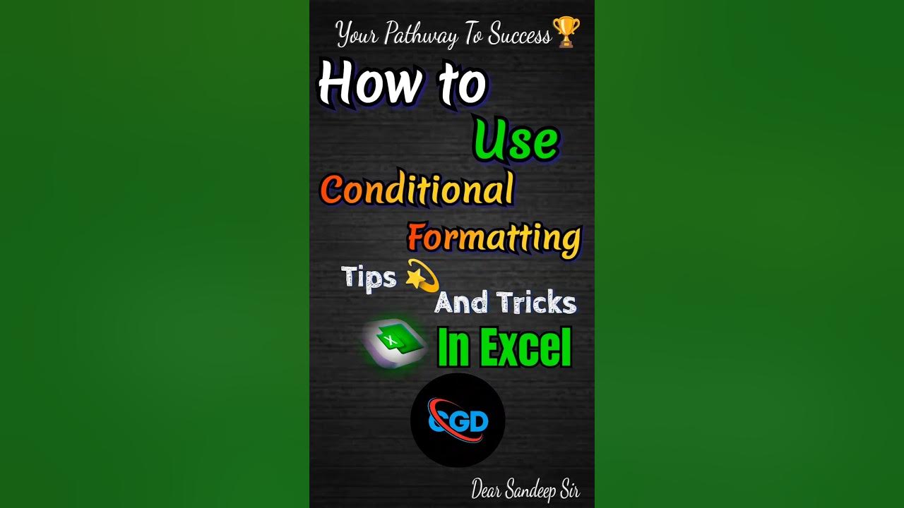 How to use conditional formatting in excel tips and tricks 💯💫 #exceltips #tutorial #shortvideo ...