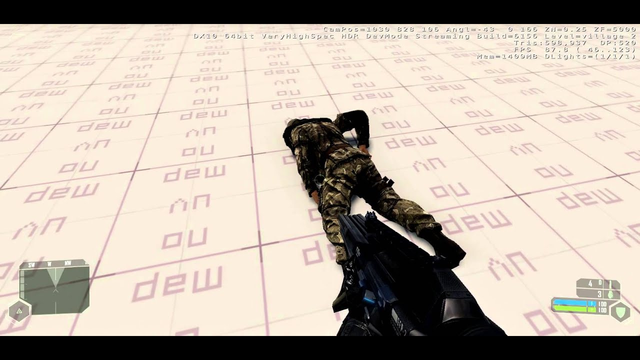 Crysis Gauss rifle launch distance testing method demonstration for ...