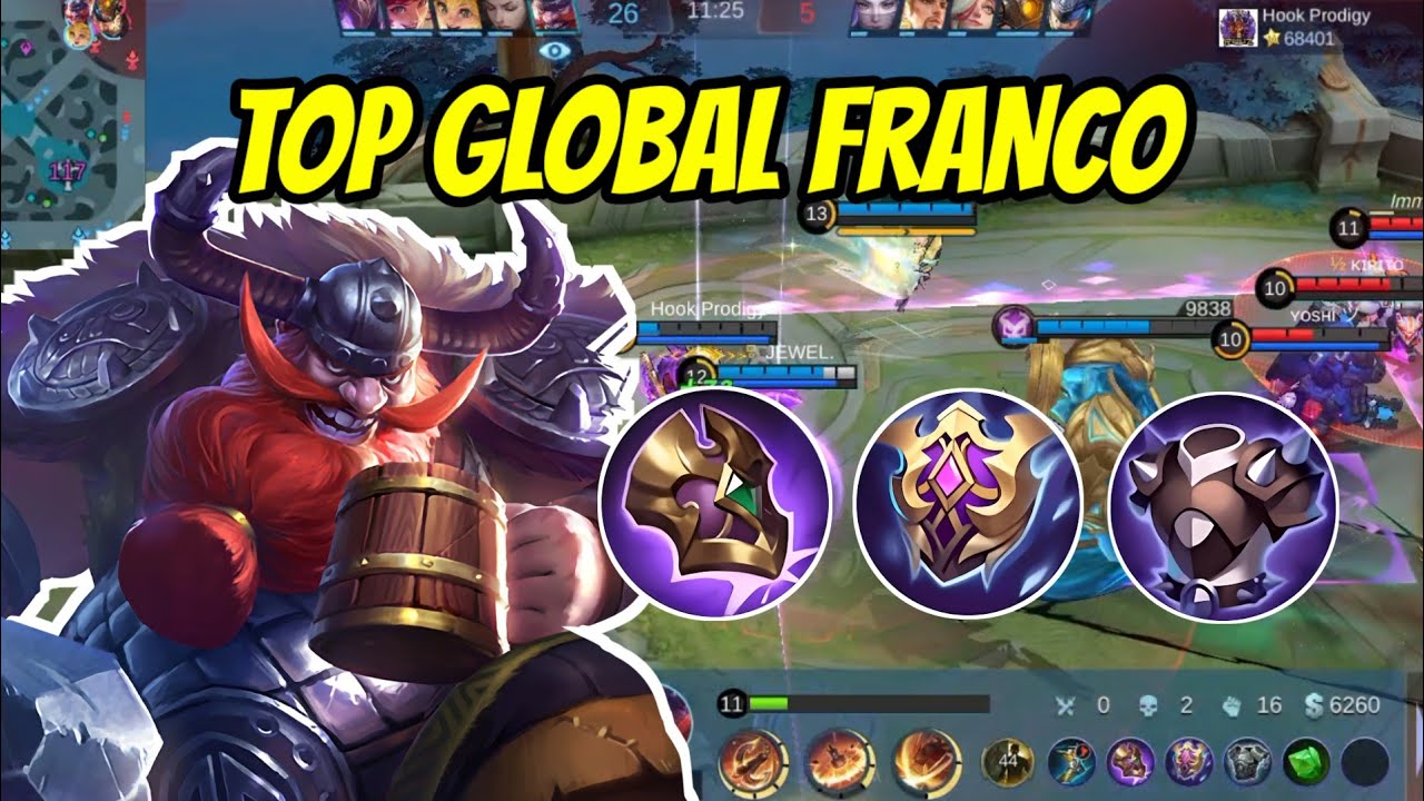 GAMEPLAY GLOBAL RANKING 1 FRANCO Mobile Legends | Build top global ...