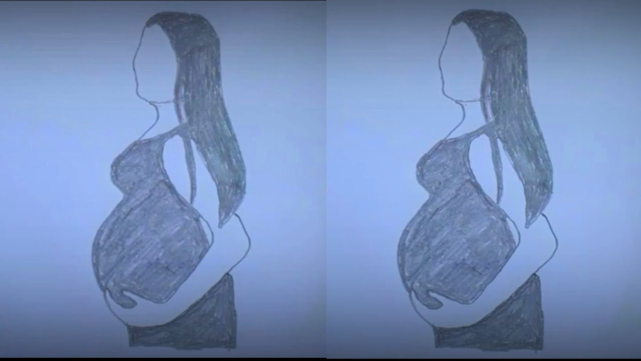 simple drawing pregnancy lady - YouTube
