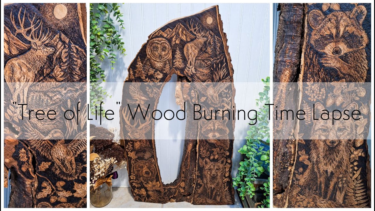 "Tree of Life" Wood Burning (Pyrography) Time Lapse - YouTube