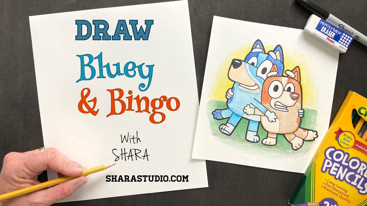 how-to-draw-bluey-and-bingo-youtube