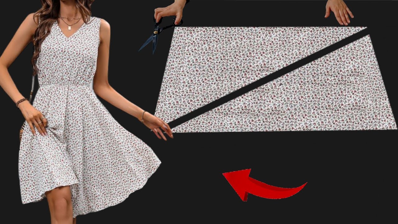 🔥WOW ️Only 1 meter fabric 🧵Summer Stylish Dresses Cut and Sew in 10 ...