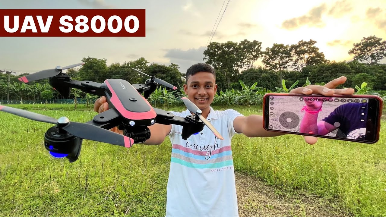 UAV S8000 ESC OPTICAL FLOW POSITIONING HOLD DUAL CAMERA DRONE UNBOXING ...
