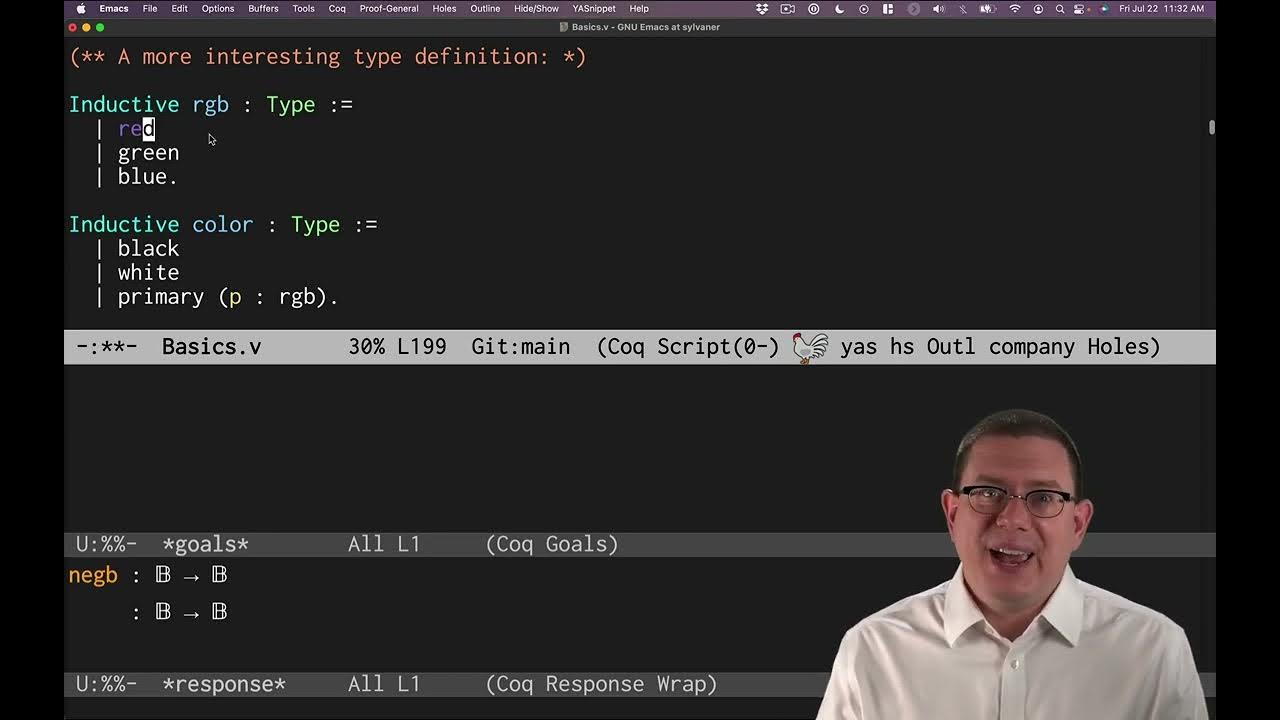 Types and Pattern Matching | Software Foundations in Coq | LF | Basics - YouTube
