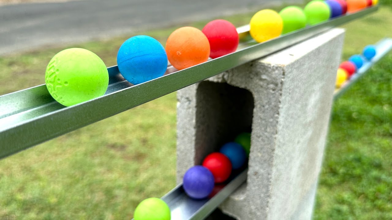 Marble run race ☆ 3-stage steel rails & lots of colorful balls ♡ - YouTube