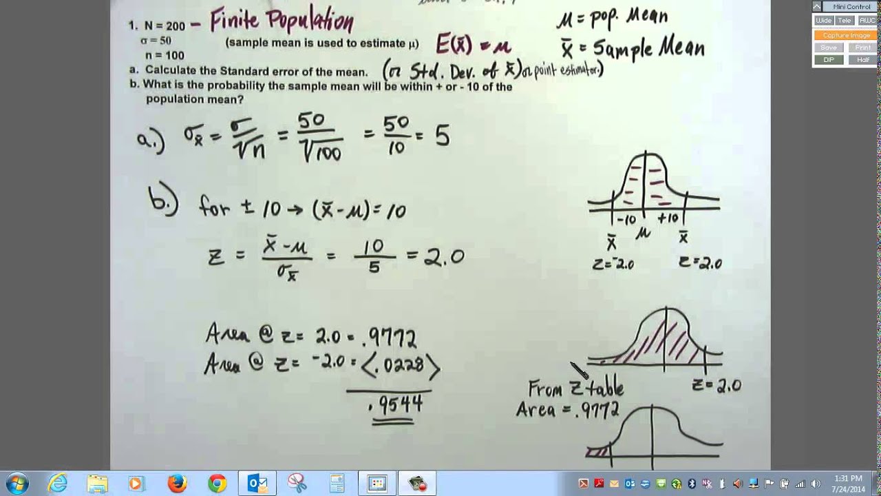 Standard Error and Probability with Finite Population - YouTube