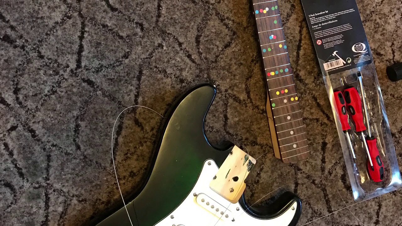DIY Cheap strat copy makeover and maintenance - YouTube
