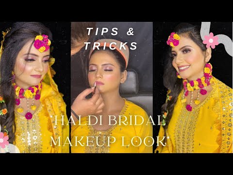 Haldi Look for Bride | MAKEUP TUTORIAL FOR BEGINNERS | Bridal Makeup Step By Step - YouTube