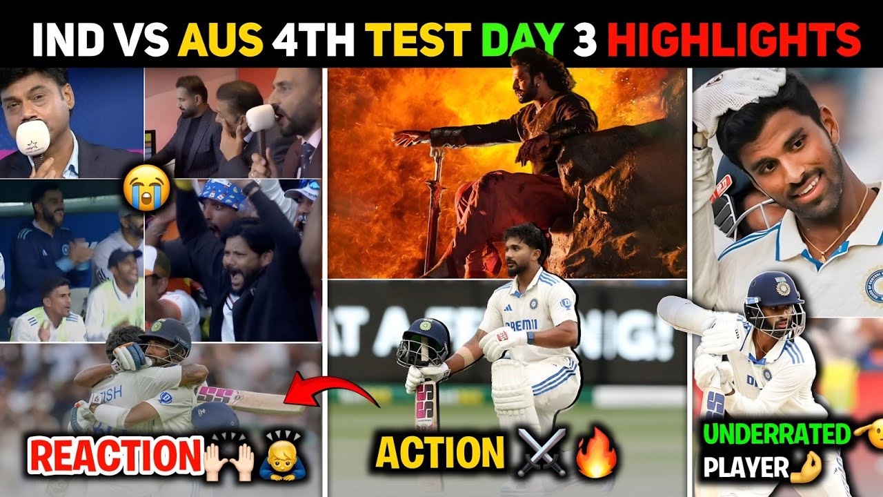 nitish kumar reddy century | ind vs aus 4th test day 3 | Washington ...