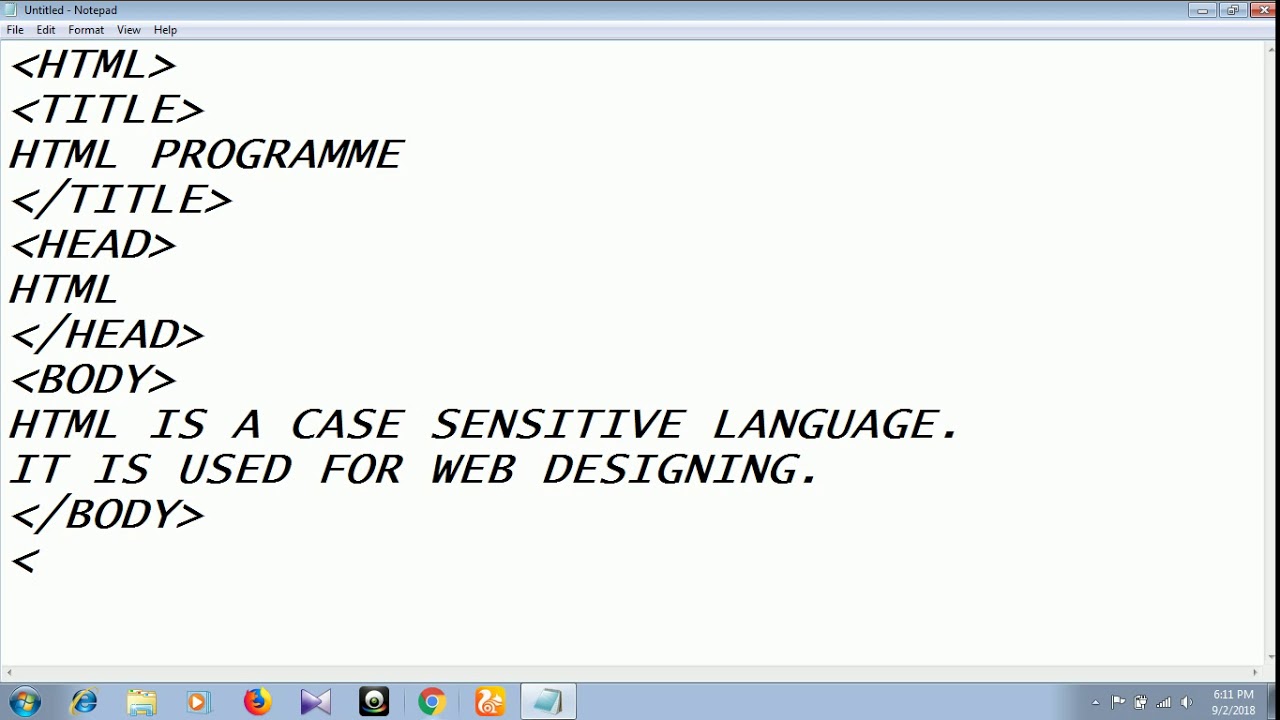 How To Make Html Programming In Notepad!! - Youtube